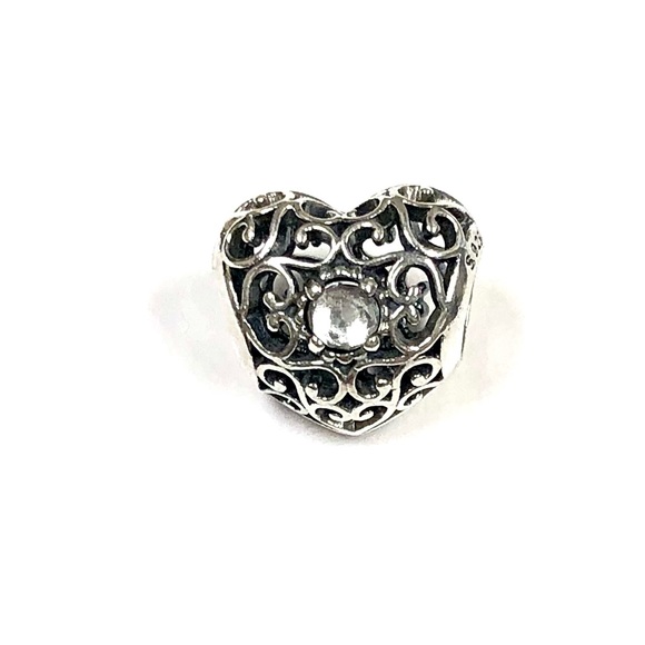 Pandora | Jewelry | Pandora March Birthstone Filigree Signature Heart ...